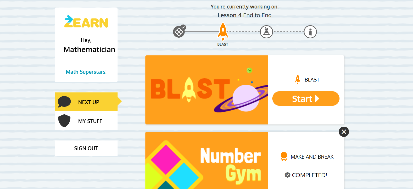 Student Lesson Calendar – Zearn