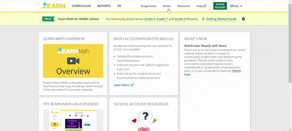 Download student logins – Zearn